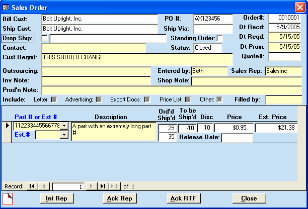 Tour A.M.M.O. Office - Sales Order Popup